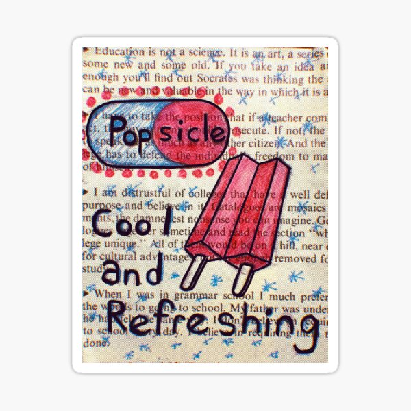 "Vintage Popsicle Collage - Red" Sticker for Sale by CherryCatDraws ...