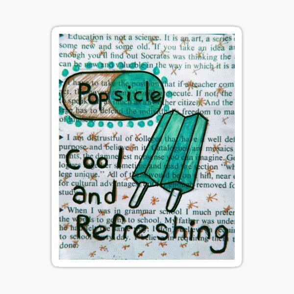 "Vintage Popsicle Collage - Cyan" Sticker for Sale by CherryCatDraws ...