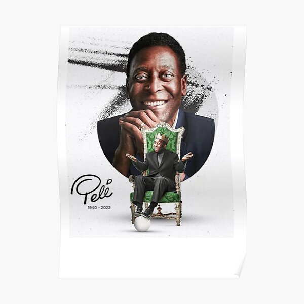 "Hale Pele World Cup Football Legend Brazil Art - Pele Soccer " Poster ...