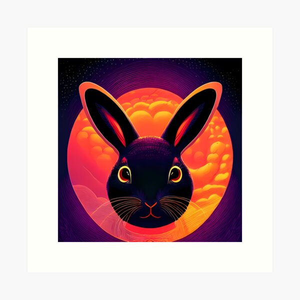 Chinese Art Rabbit Moon