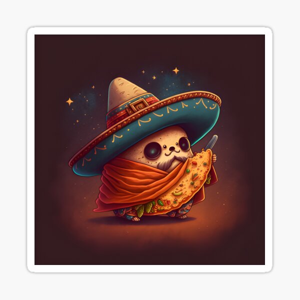 "Taco Wizard" Sticker for Sale by KaitlynnCR | Redbubble