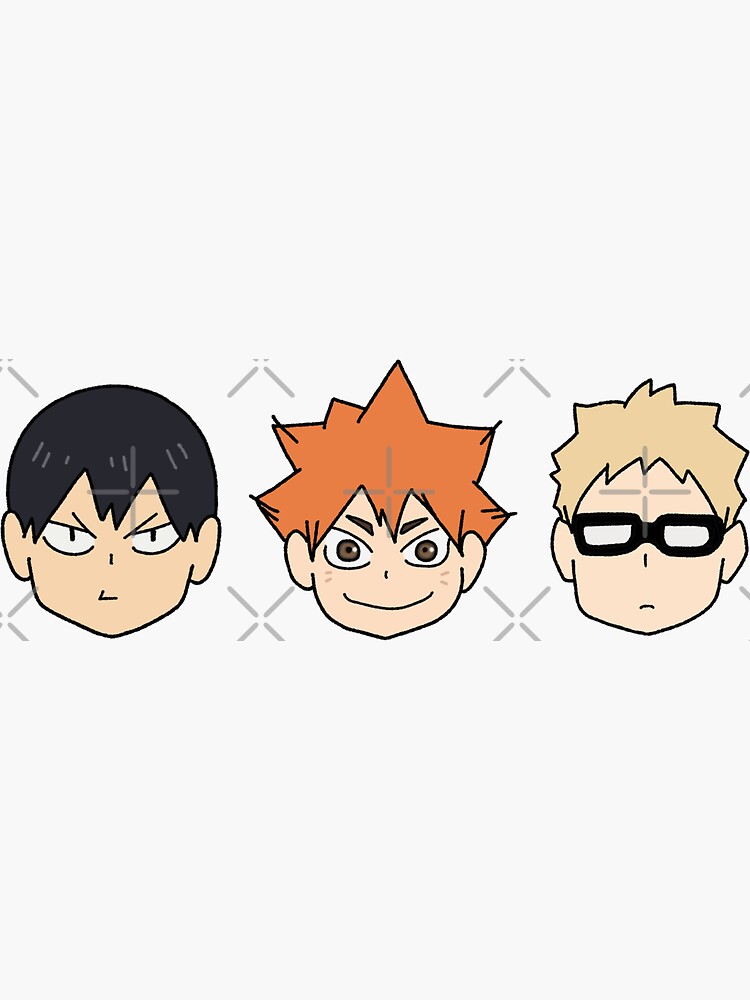 "First Year Trio Hinata Kageyama Tsukishima Haikyuu" Sticker for Sale ...