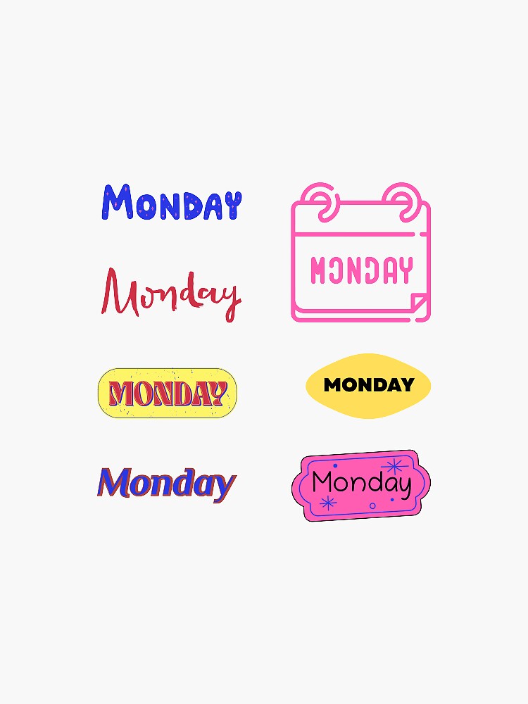 "Thank God, It's Monday art pack" Sticker for Sale by CinderPress ...