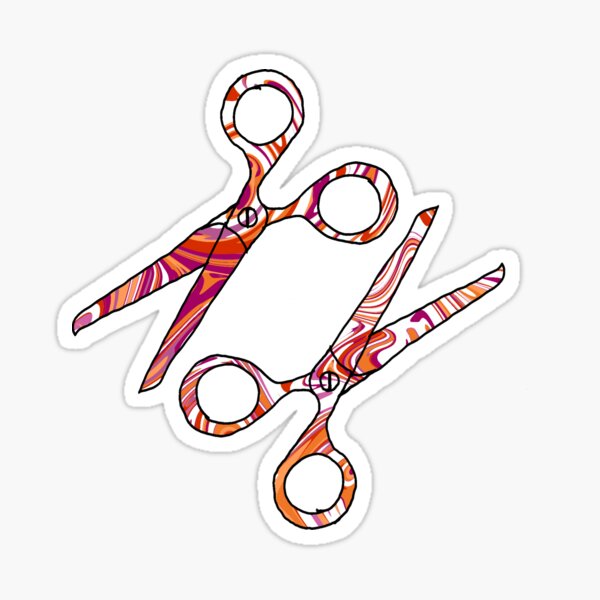 Lesbian Flag Scissors Sticker For Sale By Alyssaricks Redbubble