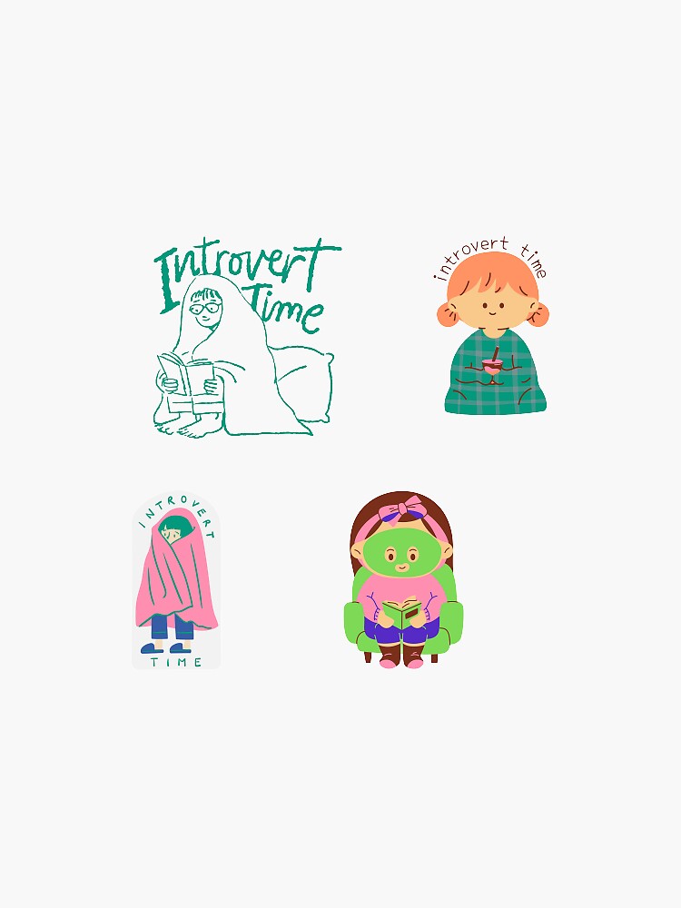 "Introvert art pack" Sticker for Sale by CinderPress | Redbubble