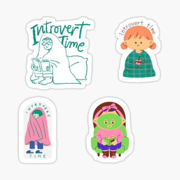 "Introvert art pack" Sticker for Sale by CinderPress | Redbubble