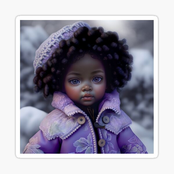 "Gorgeous Black Baby Doll" Sticker for Sale by i-ImagineArtist | Redbubble