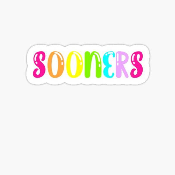 Rainbow Ombre Text Sooners Sticker For Sale By Artwithainsley Redbubble