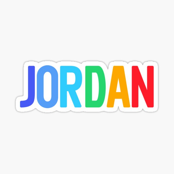 "Jordan Name" Sticker for Sale by A-Personalised | Redbubble