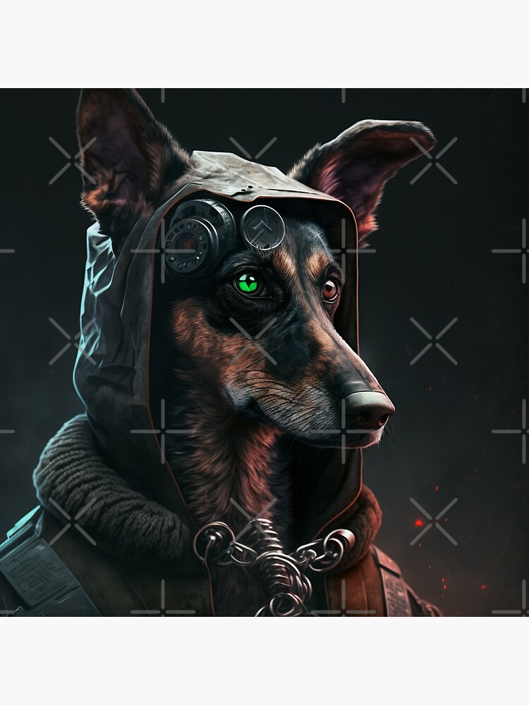 "Cyberpunk assassin german shepherd dog" Sticker for Sale by ...
