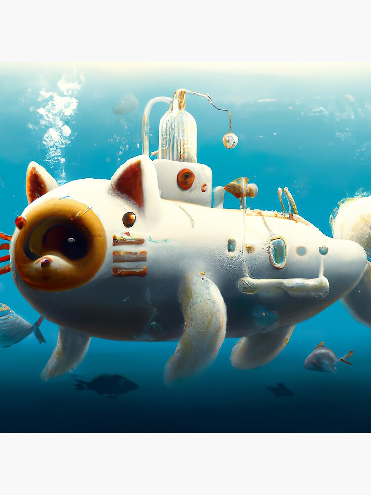 "The Catmarine- Submarine Cat" Art Print for Sale by PeppernCo | Redbubble