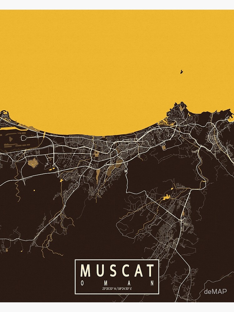 "Muscat City Map of Oman - Pastel" Poster for Sale by deMAP | Redbubble