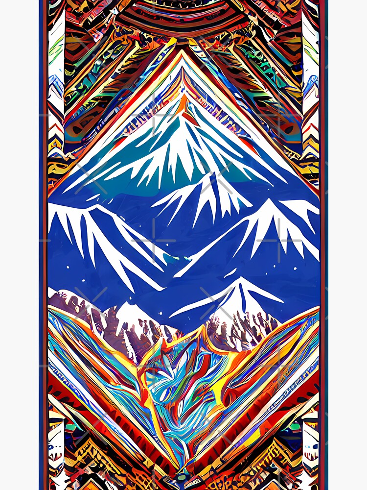 "Snowboarding/Skiing Ski Resort Style Design Tribal Mountain Mural ...
