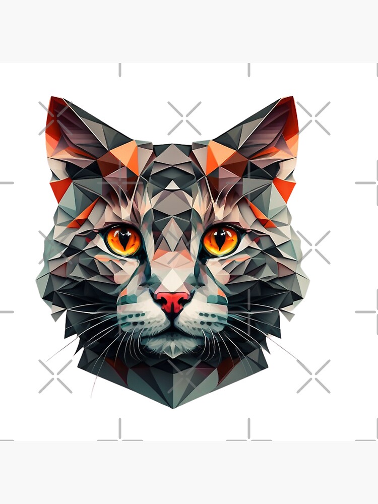 "Geometric Cat Face " Sticker for Sale by GSharpDesign | Redbubble