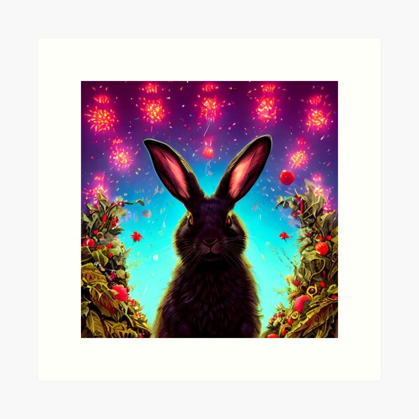 Chinese Art Rabbit Moon