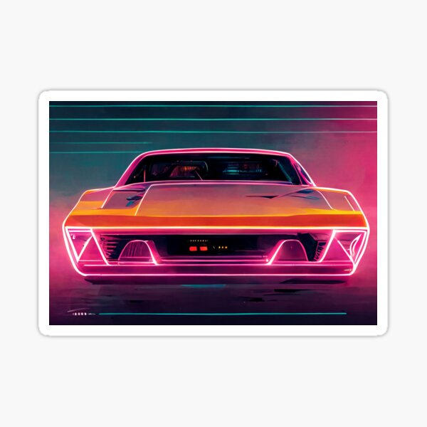"Neon Futuristic Car Vehicle " Sticker for Sale by CustomWallPrint ...