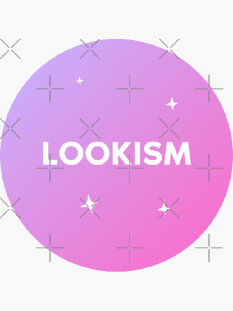 "Lookism on pink background " Sticker for Sale by Torome | Redbubble