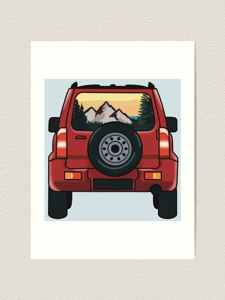 "Suzuki Jimny Gen 3 (Red) Mountain Reflection " Art Print for Sale by ...