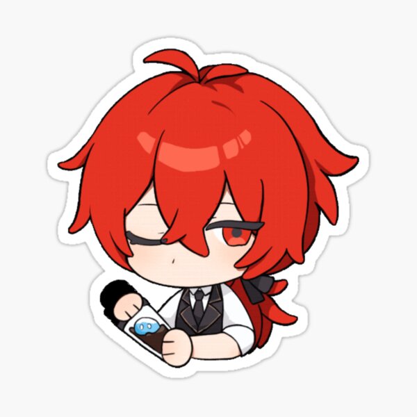 "Chibi Diluc Genshin Impact Fanart Bartender Diluc Merch Genshin ...