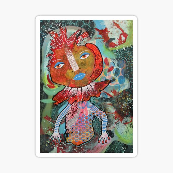 "Fire Hair" Sticker for Sale by BeaOutsiderArt | Redbubble