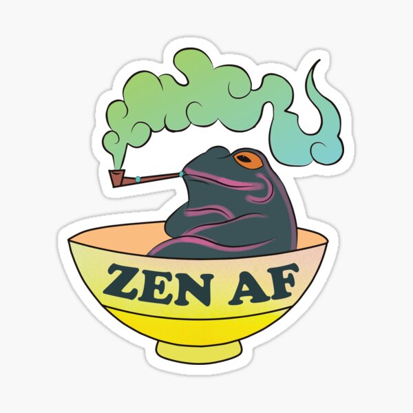 "Zen AF Frog" Sticker for Sale by chillaxcats | Redbubble