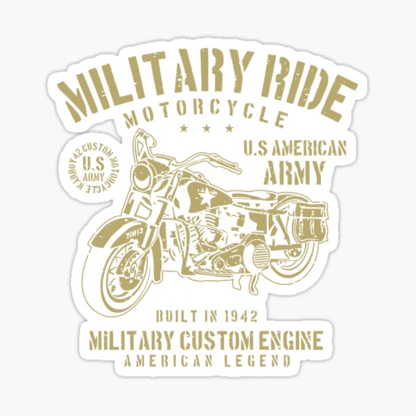 "military ride army motorcycle" Sticker for Sale by deividj | Redbubble