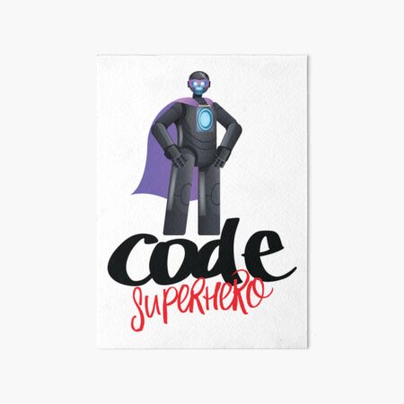 "Code Superhero Cartoon" Art Board Print for Sale by ProjectRobotics ...