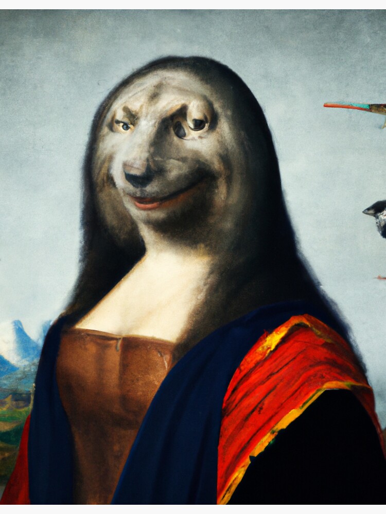 "Mona Lisa Alien Dog T-SHIRT : A Futuristic Fusion of Art and ...