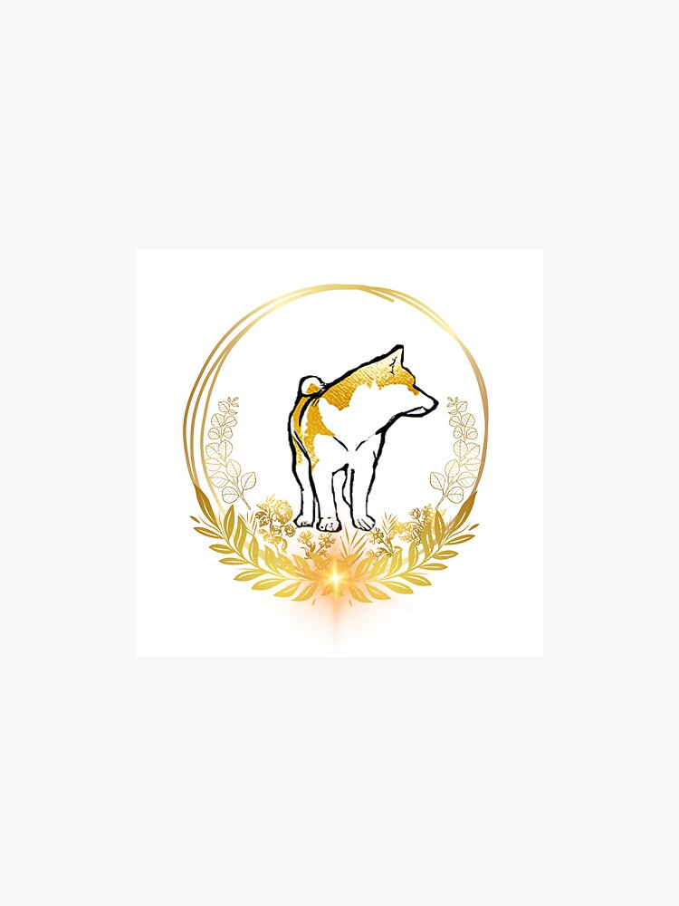 "Golden Hachiko" Sticker for Sale by samarahboutique | Redbubble