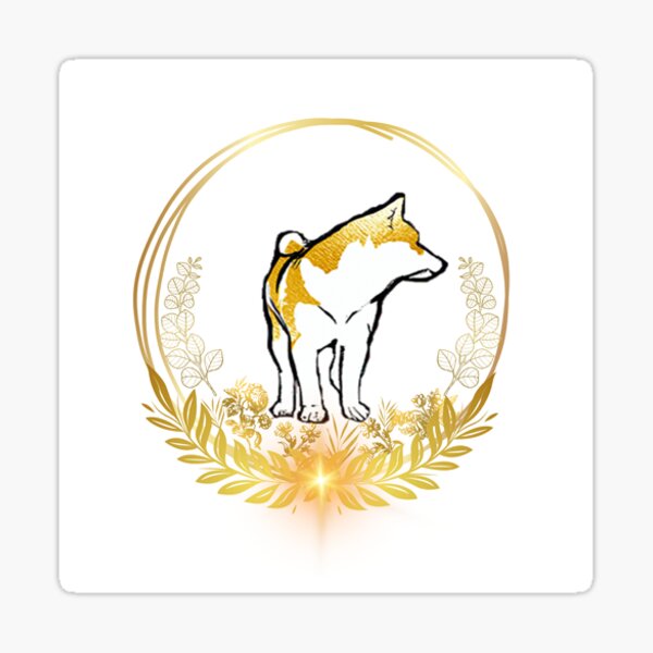 "Golden Hachiko" Sticker for Sale by samarahboutique | Redbubble