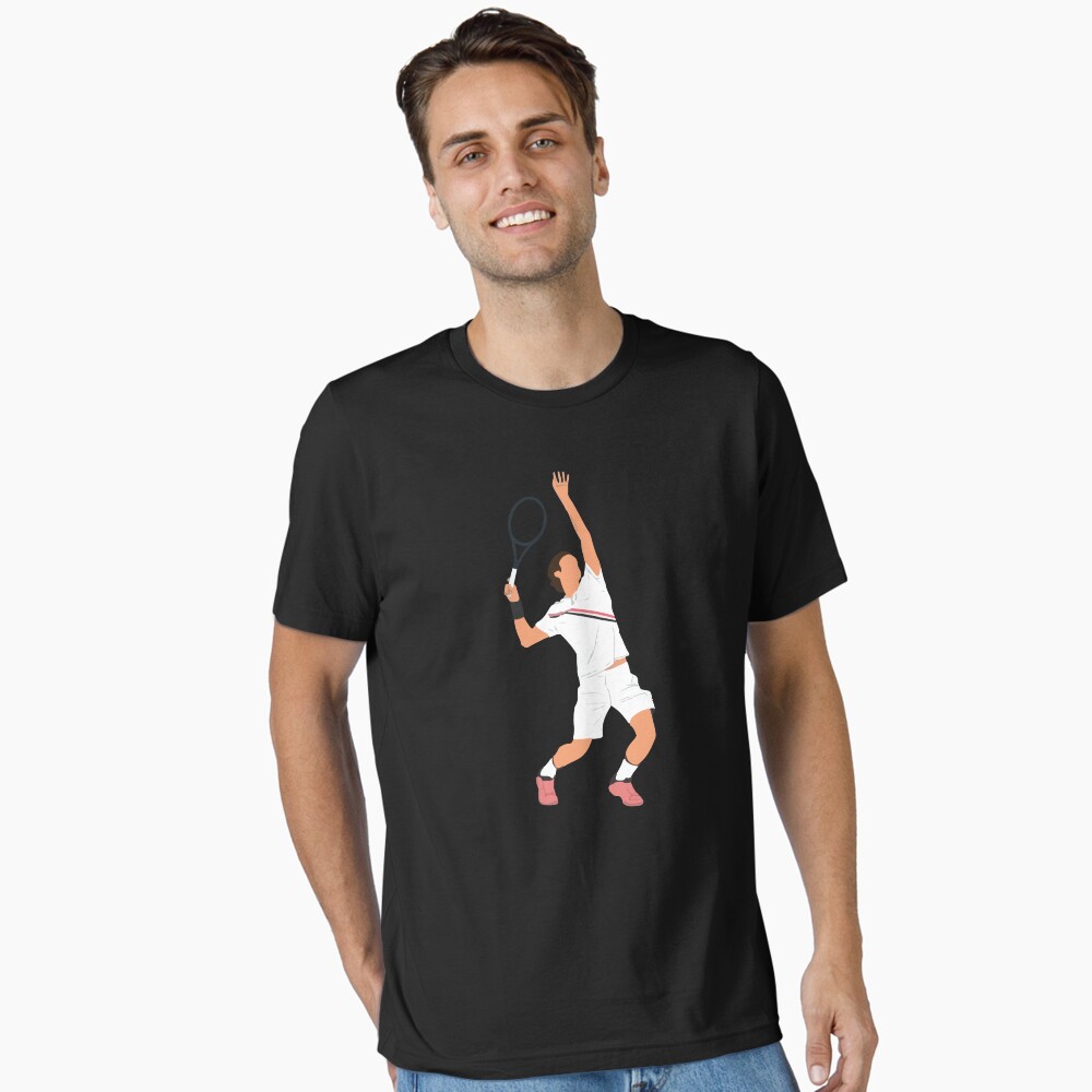 "Federer Serving" Sticker for Sale by Cartmaxx | Redbubble