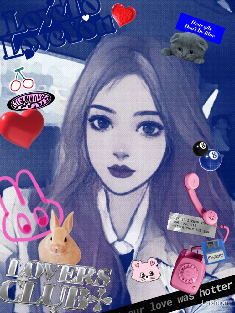 "Blue y2k" Sticker for Sale by Lalamon | Redbubble