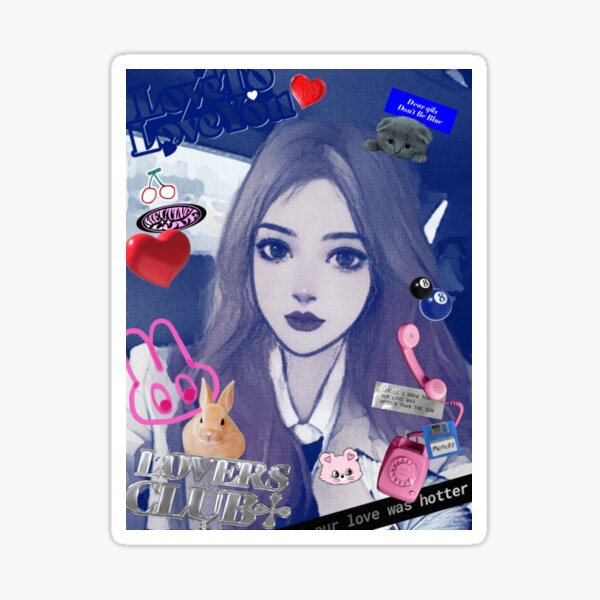 "Blue y2k" Sticker for Sale by Lalamon | Redbubble