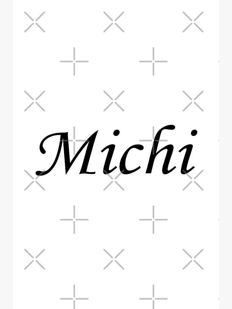 Michi - black name lettering text - 1222 Premium Matte Vertical Poster ...