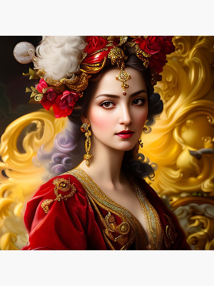 "Baroque Girl 23BG01" Sticker for Sale by LeveLpLus | Redbubble