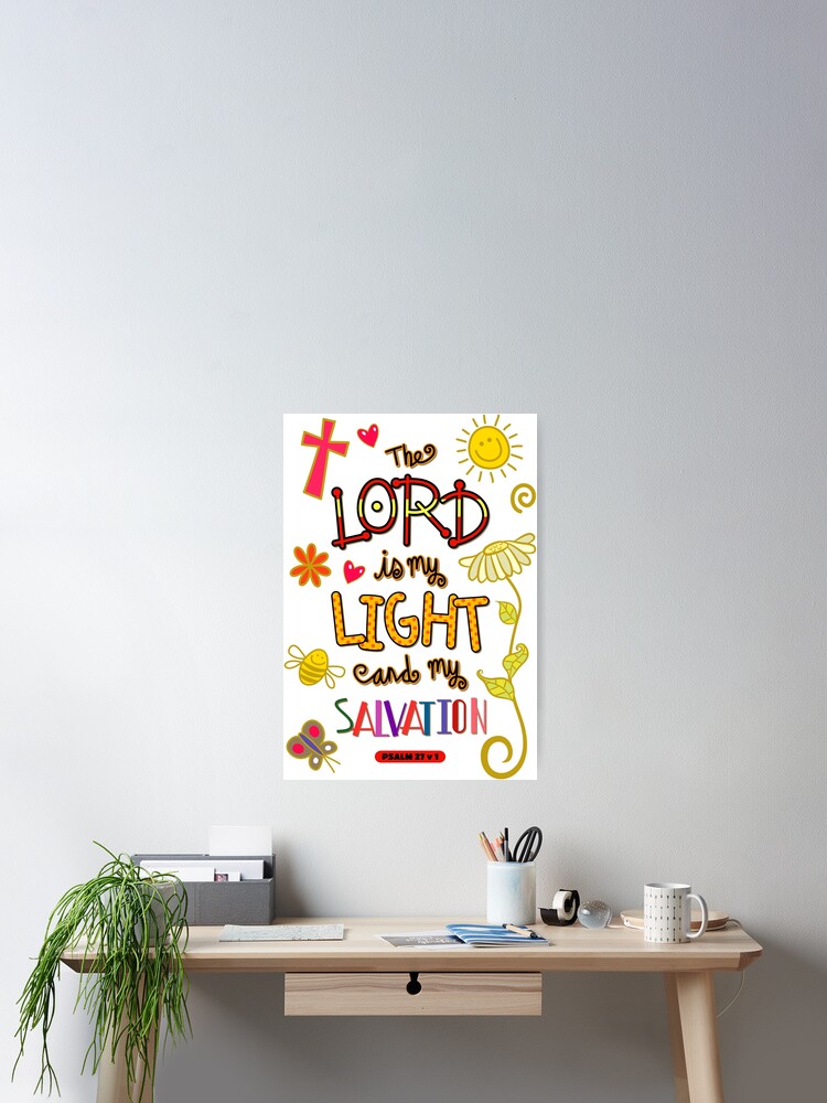 "The Lord is My Light and My Salvation - Bible Scripture" Poster for ...