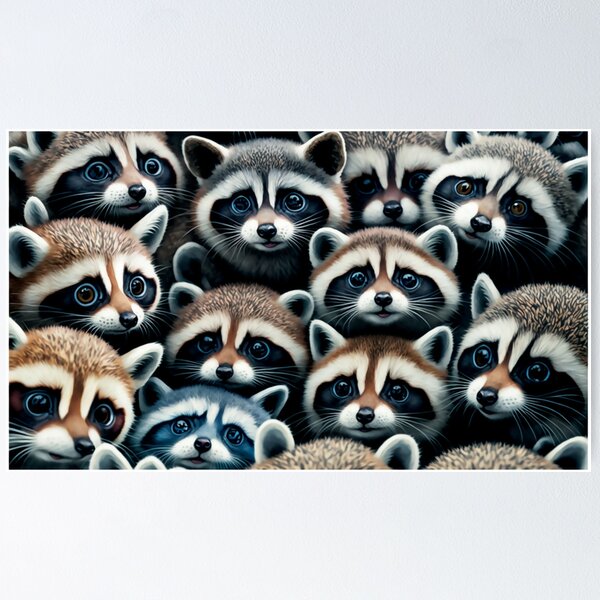 Póster for Sale con la obra «Collage de mapaches descarados: siempre ...