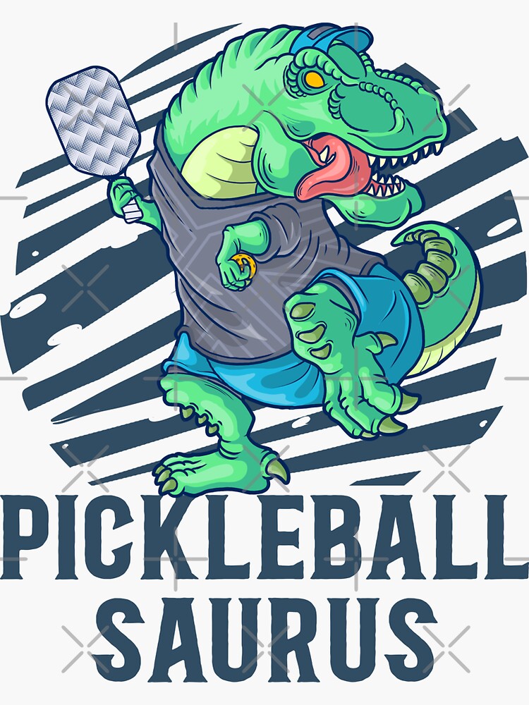 "Pickleball Saurus T Rex Dinosaur with Pickleball Paddle Dinking ...