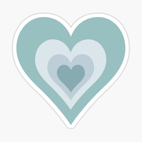 "Baby Blue Heart Layered Design " Sticker for Sale by lycheedesign ...