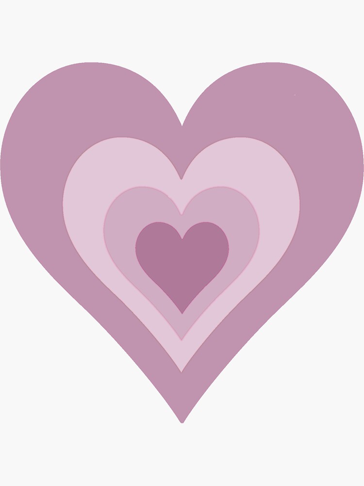 "Mauve Pink & Purple Heart Layered Design" Sticker for Sale by ...