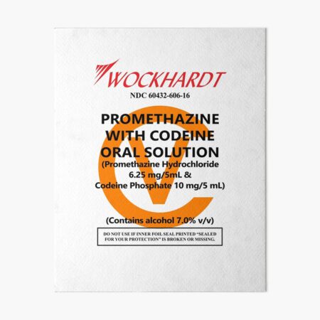 "Wockhardt Lean Promethazine with codeine bottle label" Art Board Print ...
