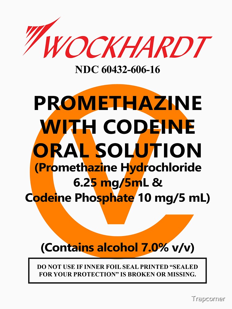 "Wockhardt Lean Promethazine with codeine bottle label" T-shirt for ...