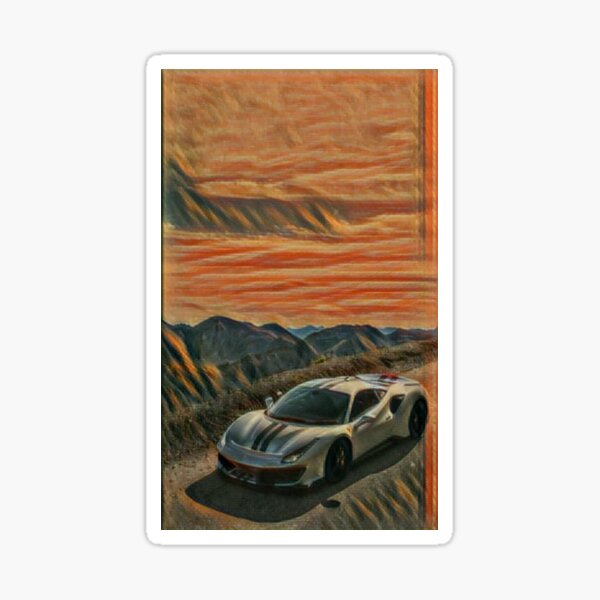 "Ferrari 488 Pista" Sticker for Sale by OrangeCars | Redbubble