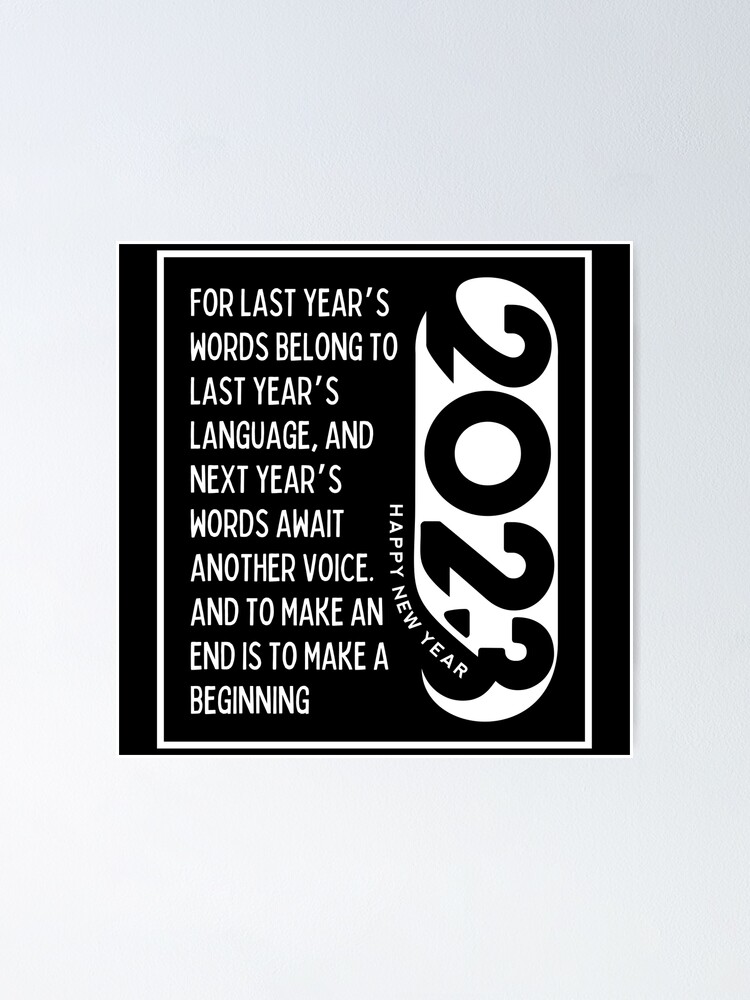 "2023 Quotes, New Year 2023 | Minimalist 2023 Designs" Poster for Sale ...