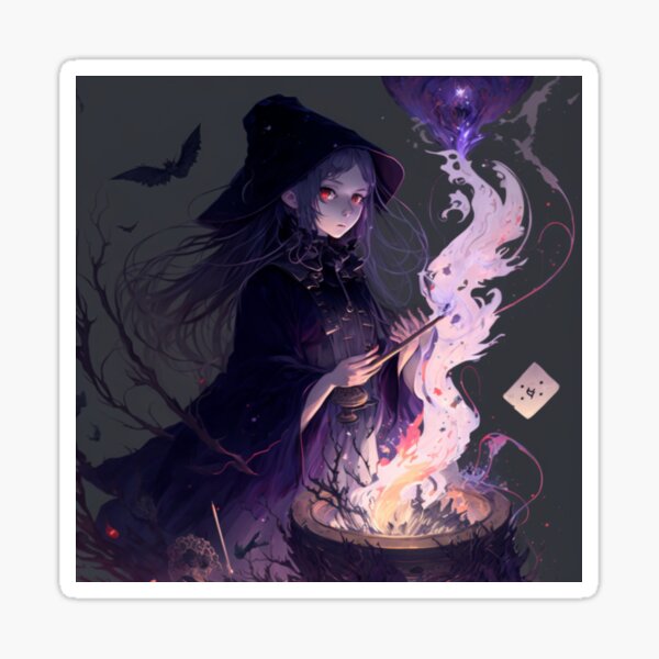 "The Dark Witch's Conjuring" Sticker for Sale by Space Frog Art ⭐⭐⭐⭐⭐ ...