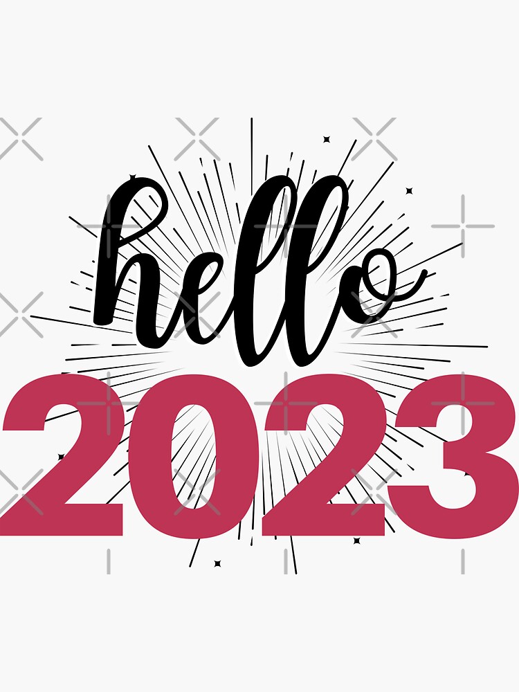 "Hello 2023, New Year 2023 | Minimalist 2023 Designs" Sticker for Sale ...