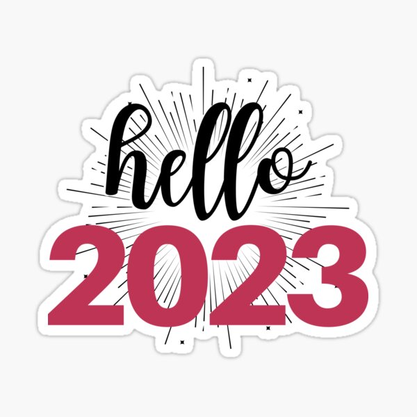 "Hello 2023, New Year 2023 | Minimalist 2023 Designs" Sticker for Sale ...