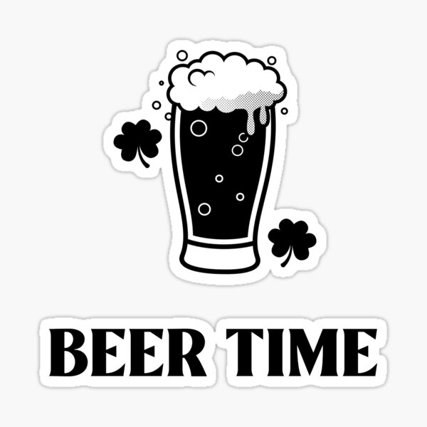 "Beer Time Sticker!" Sticker for Sale by TopSpace | Redbubble