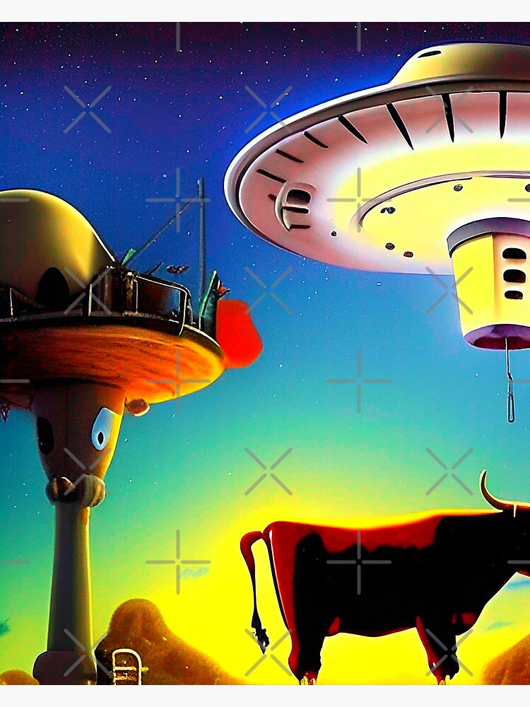 "Cool UFO art. Vibrant alien art" Sticker for Sale by Neo-Expression ...