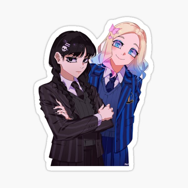 "Wednesday Addams and Enid" Sticker for Sale by Artcollle | Redbubble